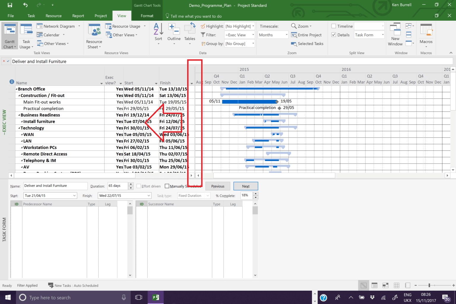 How to set up custom Gantt chart views in MS-Project ® - The PMO ...