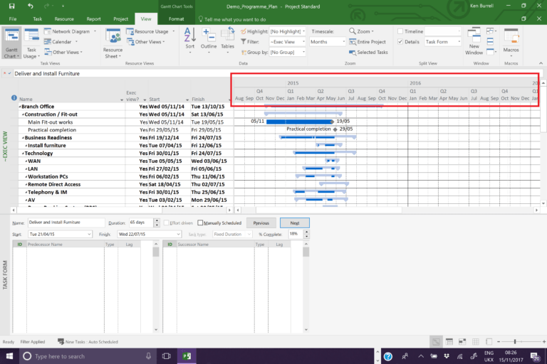 How to set up custom Gantt chart views in MS-Project ® - The PMO ...
