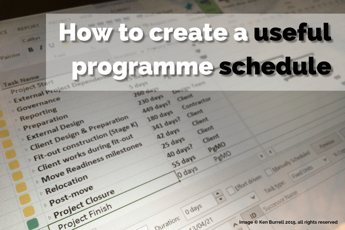 How to create a useful programme schedule - The PMO Professionals